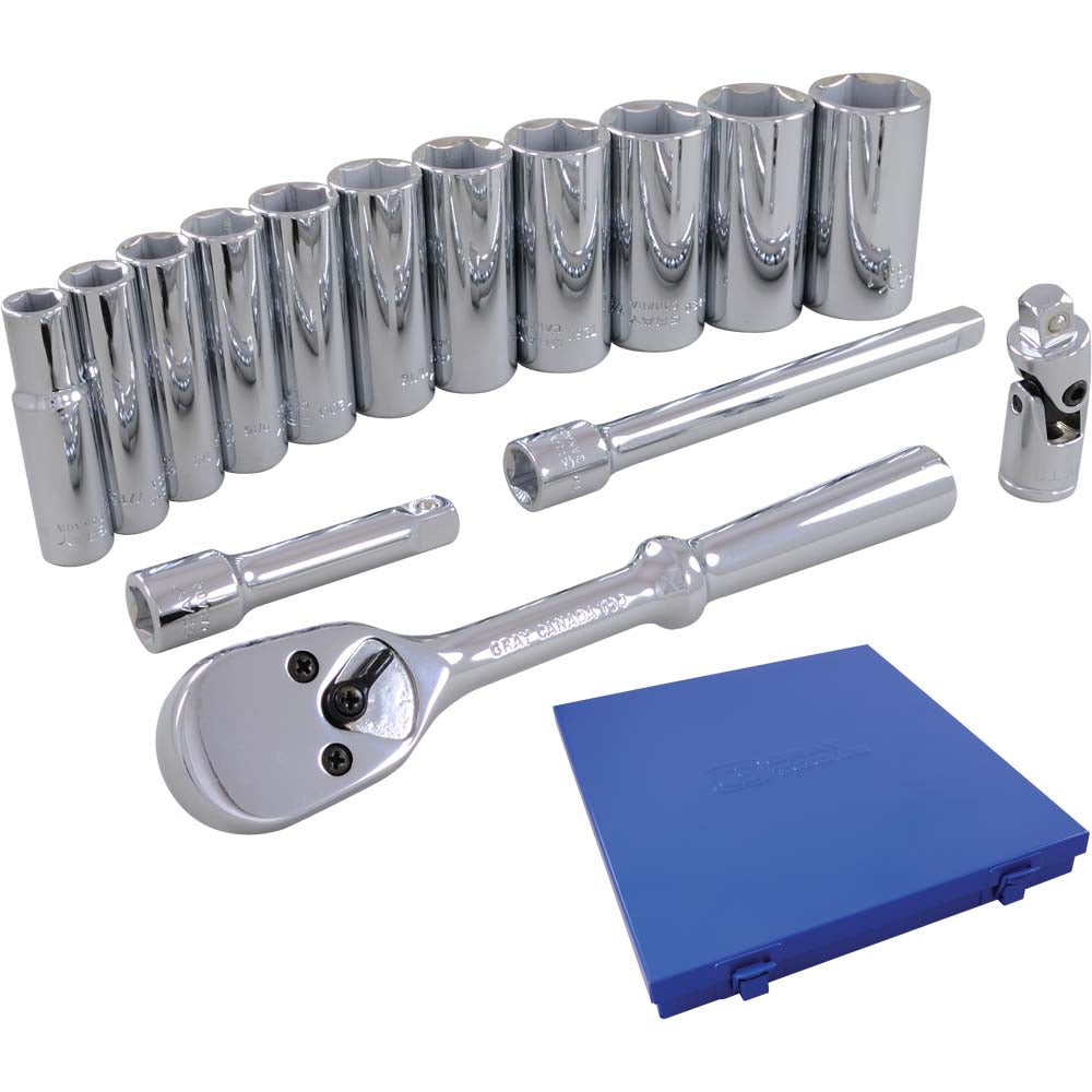 11-Piece 3/8" Long Socket Ratchet Set - 25215 – Groupe JSV
