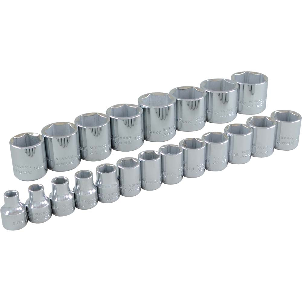 MET. SOCKET SET 3/8 DRIVE 6 POINT (21 PIECES) – Groupe JSV