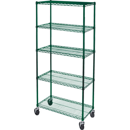Lattice Trolley 24x48x86 5 Green Epoxy Shelves - RL813 – Groupe JSV